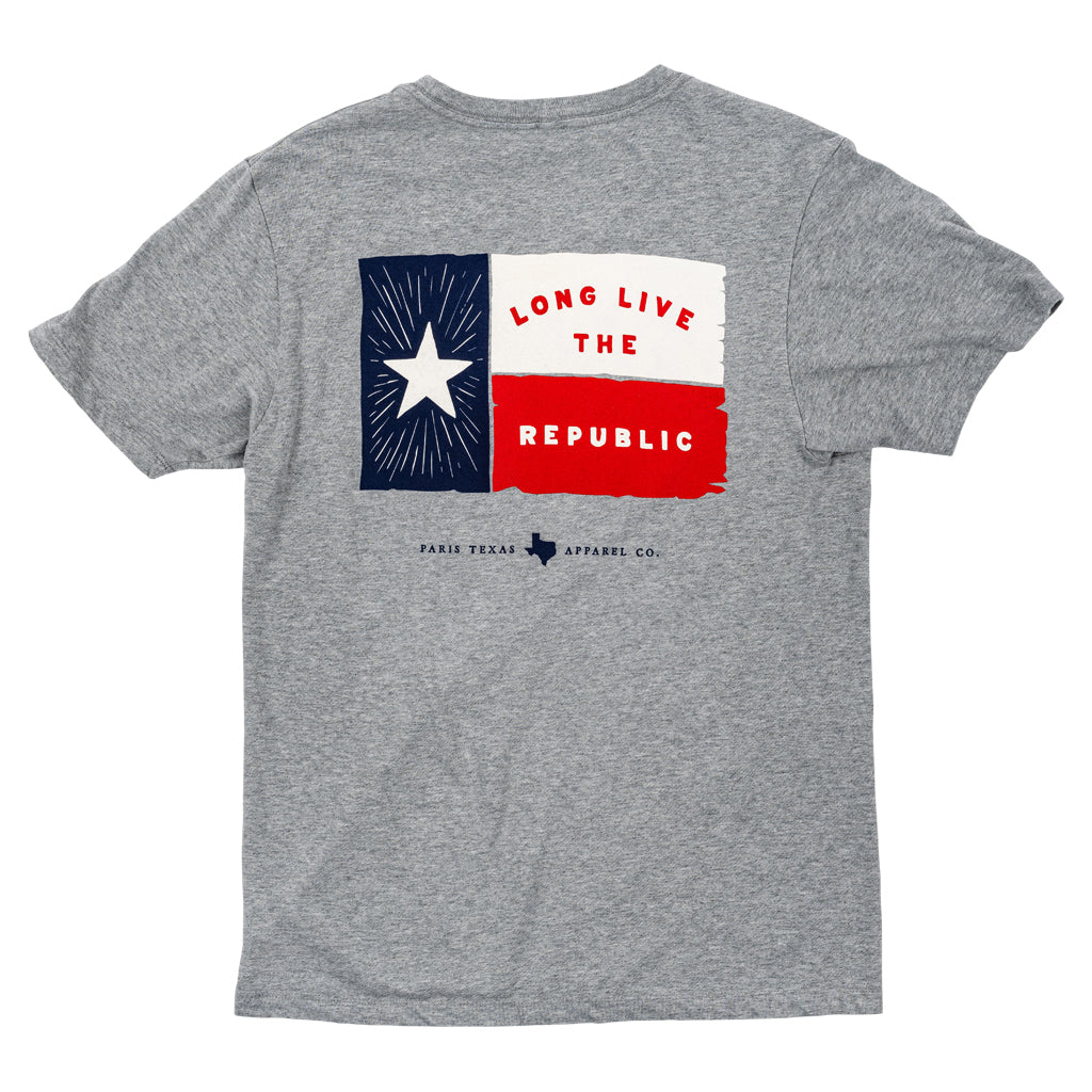 Lone Star Flag Pocket T-Shirt - Oxford Heather – Paris Texas Apparel Co