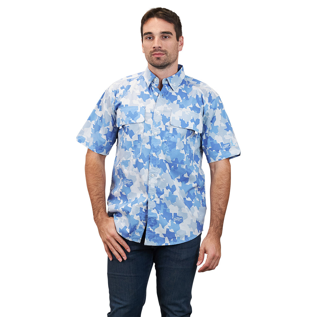 Old Tejas Camo Field Shirt - Blue – Paris Texas Apparel Co